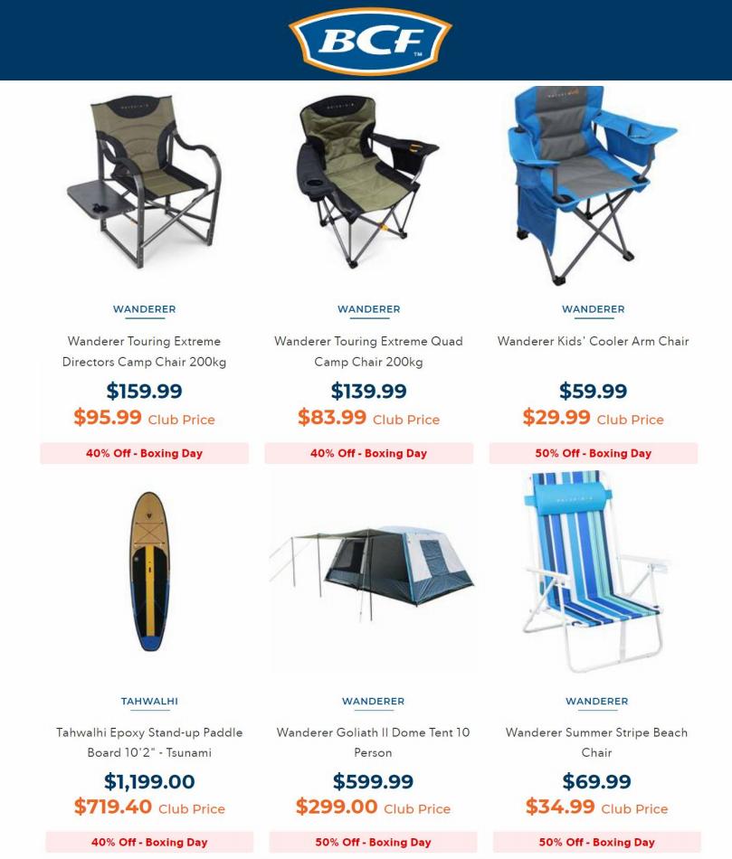BCF Boxing Day Sales 2022